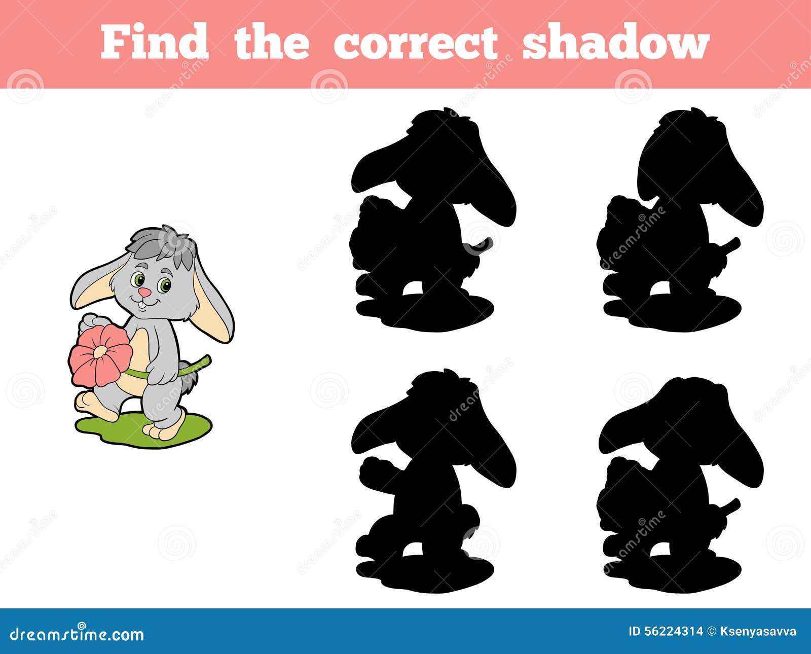 Find the Correct Shadow (rabbit and Flower) Stock Vector - Illustration ...
