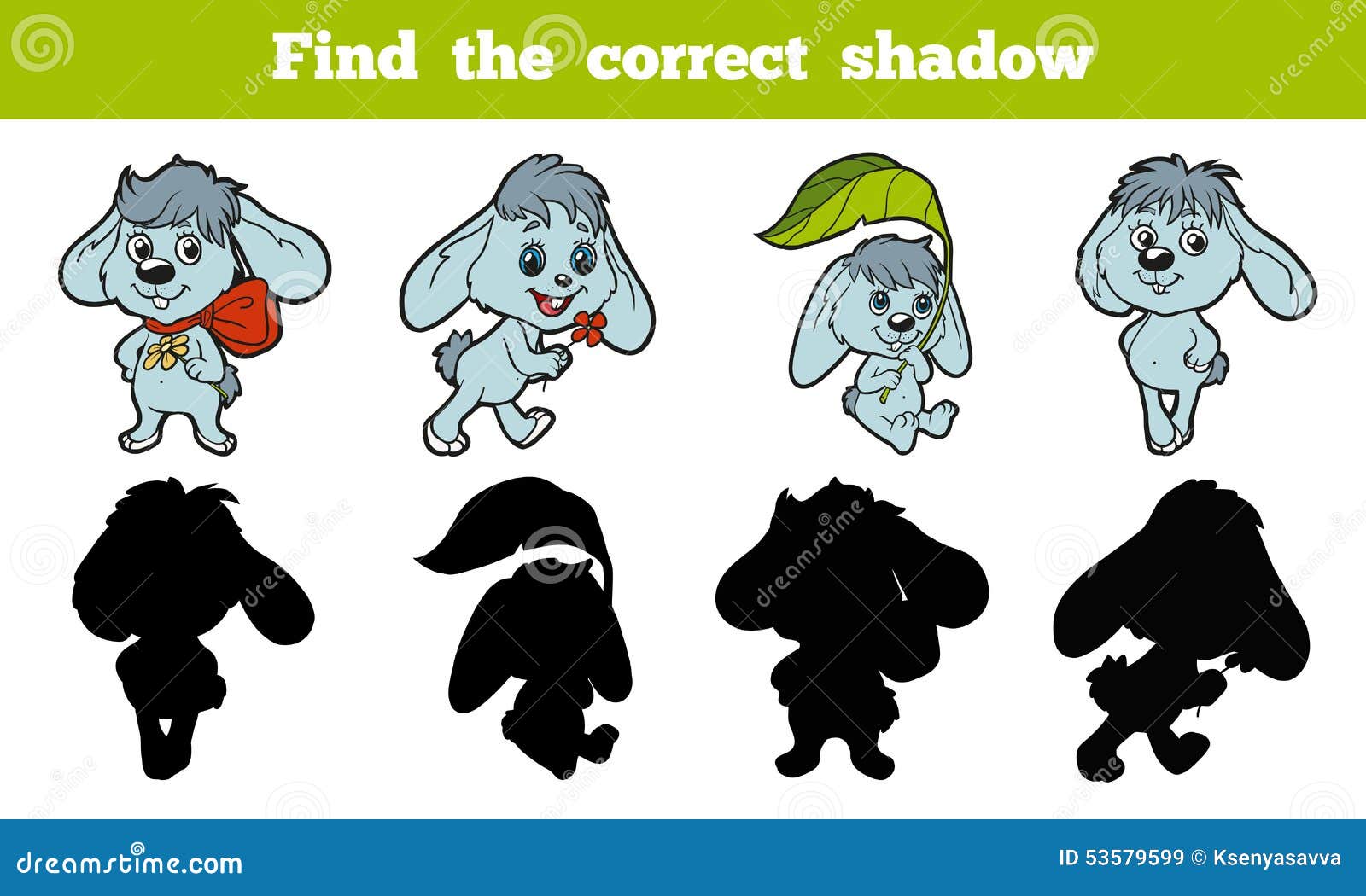 Find the Correct Shadow (rabbit) Stock Vector - Illustration of ...