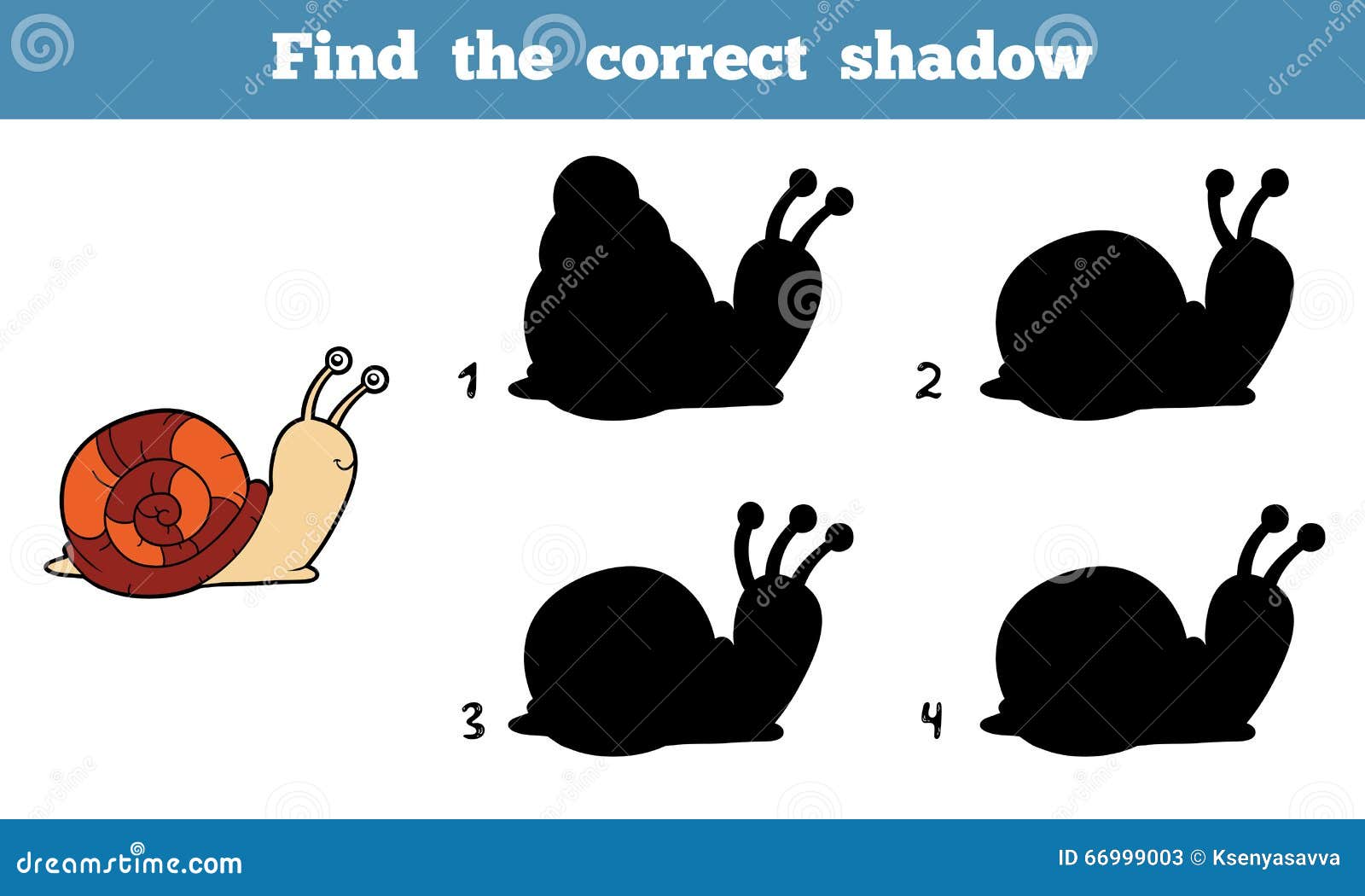 Find the Correct Shadow (snail) Stock Vector - Illustration of answer ...