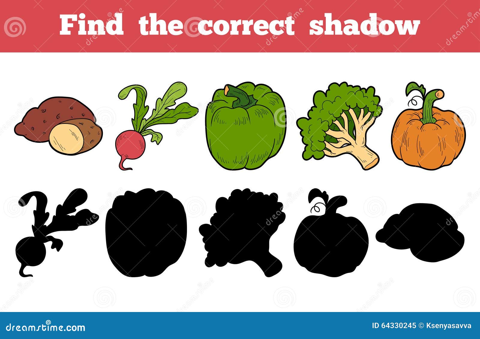 Find the Correct Shadow (vegetables) Stock Vector - Illustration of ...