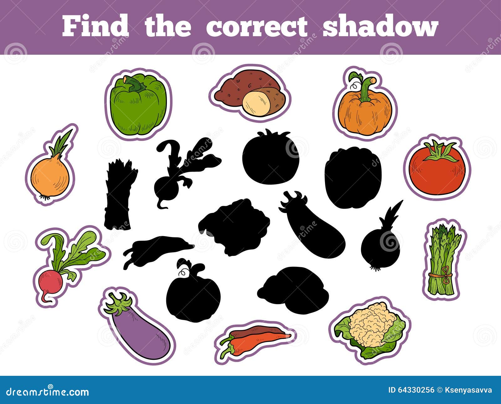 Find the Correct Shadow (vegetables) Stock Vector - Illustration of ...