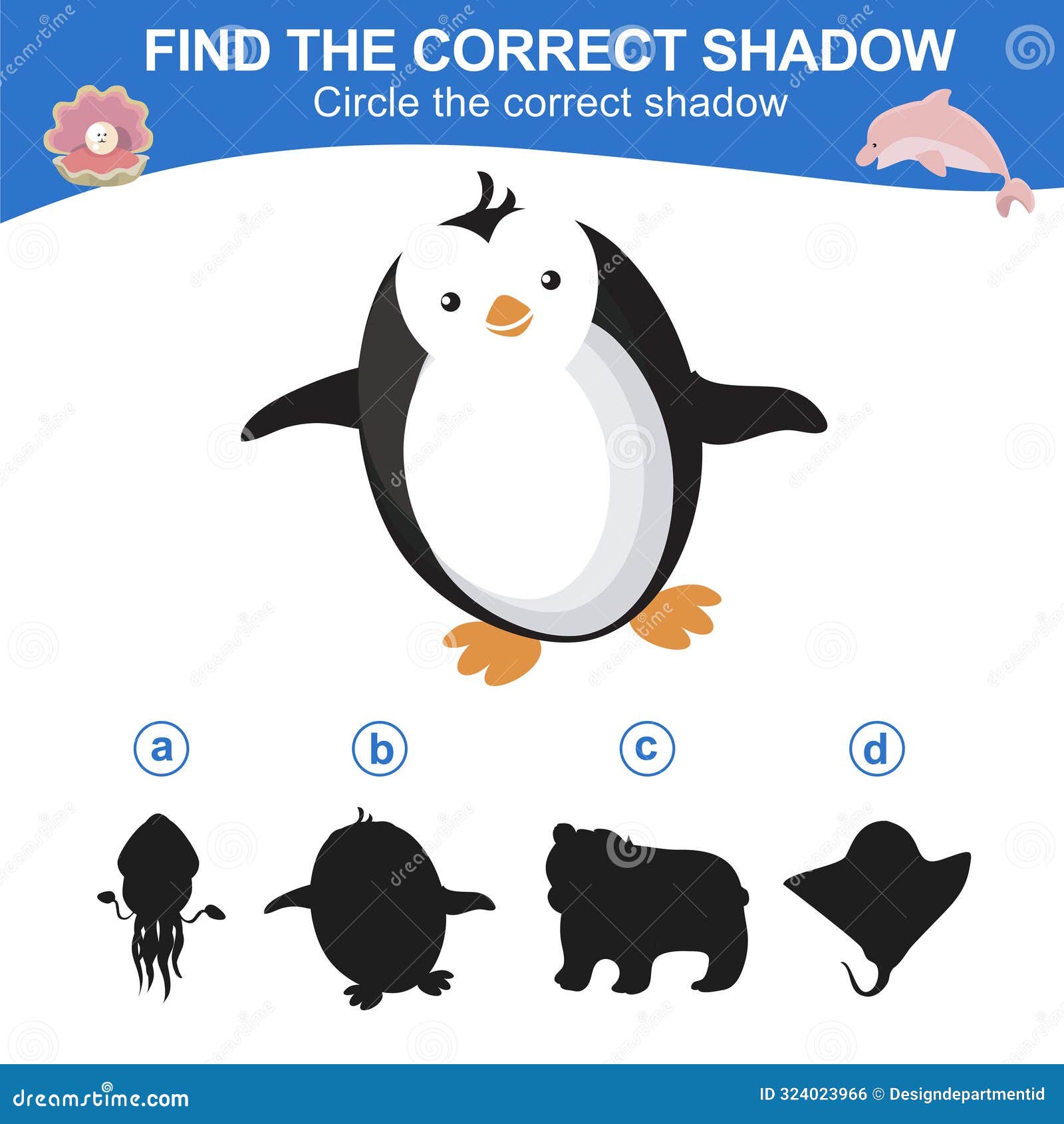 Find the Correct Shadow. Worksheet for Kid Stock Vector - Illustration ...