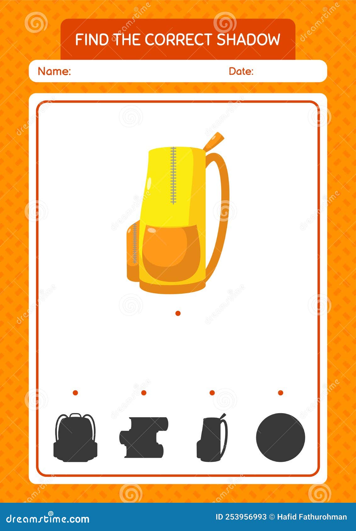 Find the Correct Shadows Game with Backpack. Worksheet for Preschool ...