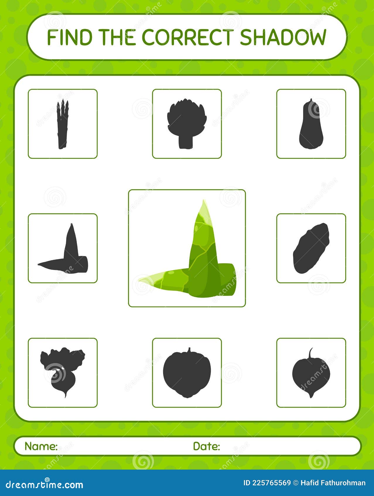 Find the Correct Shadows Game with Bamboo Shoot. Worksheet for ...