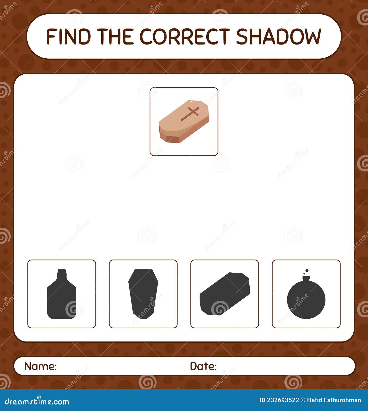 Find the Correct Shadows Game with Coffin. Worksheet for Preschool Kids ...