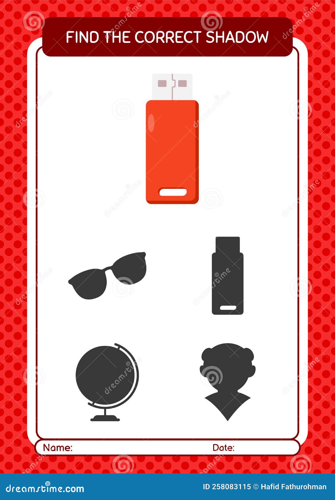 Find the Correct Shadows Game with Flashdisk. Worksheet for Preschool ...