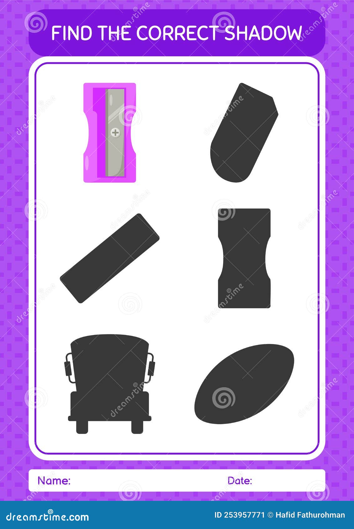 Find the Correct Shadows Game with Pencil Sharpener. Worksheet for ...