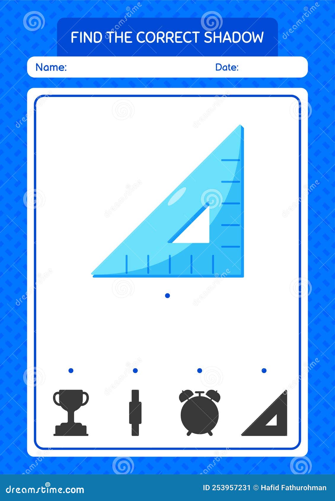 Find the Correct Shadows Game with Triangle Ruler. Worksheet for ...