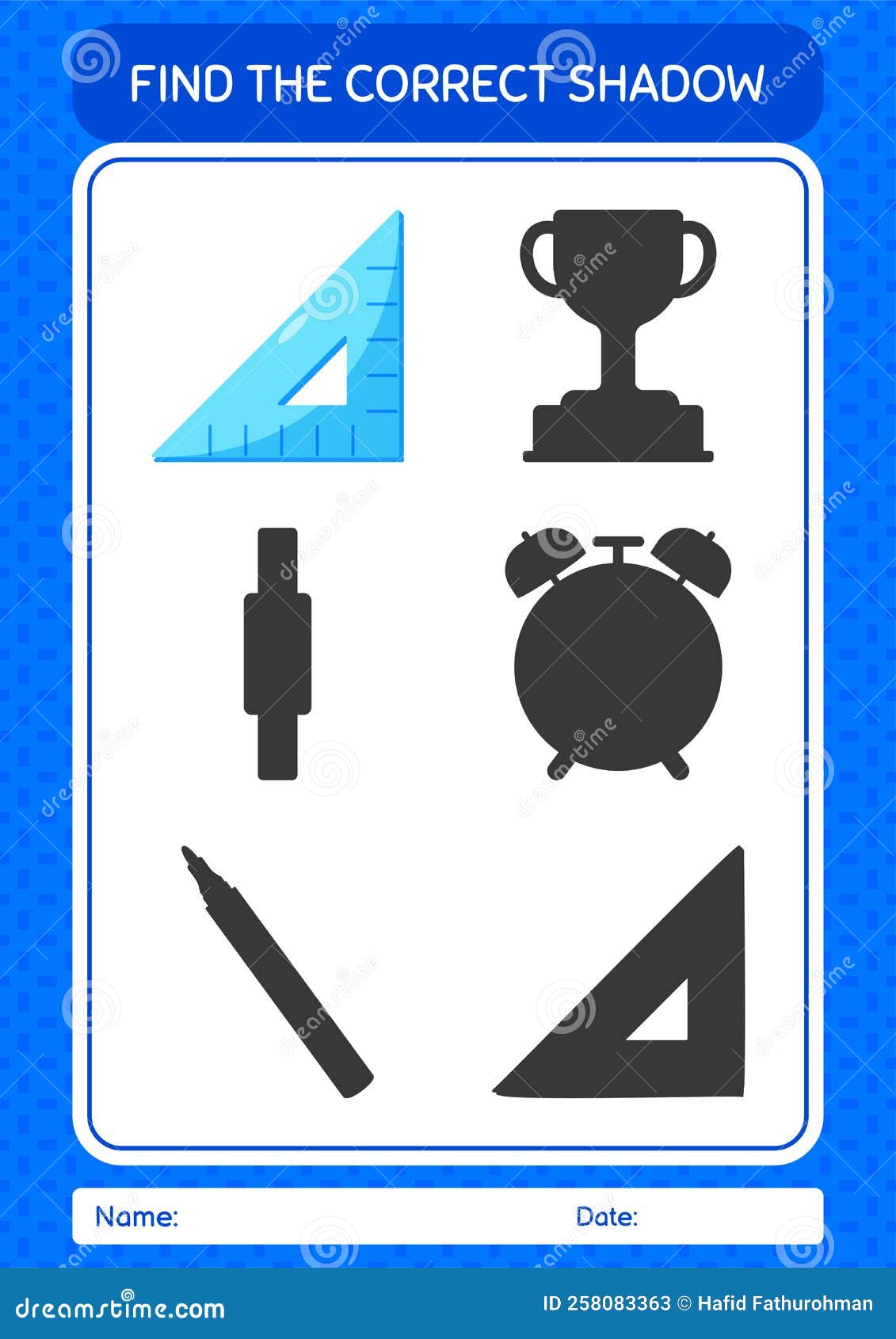 Find the Correct Shadows Game with Triangle Ruler. Worksheet for ...
