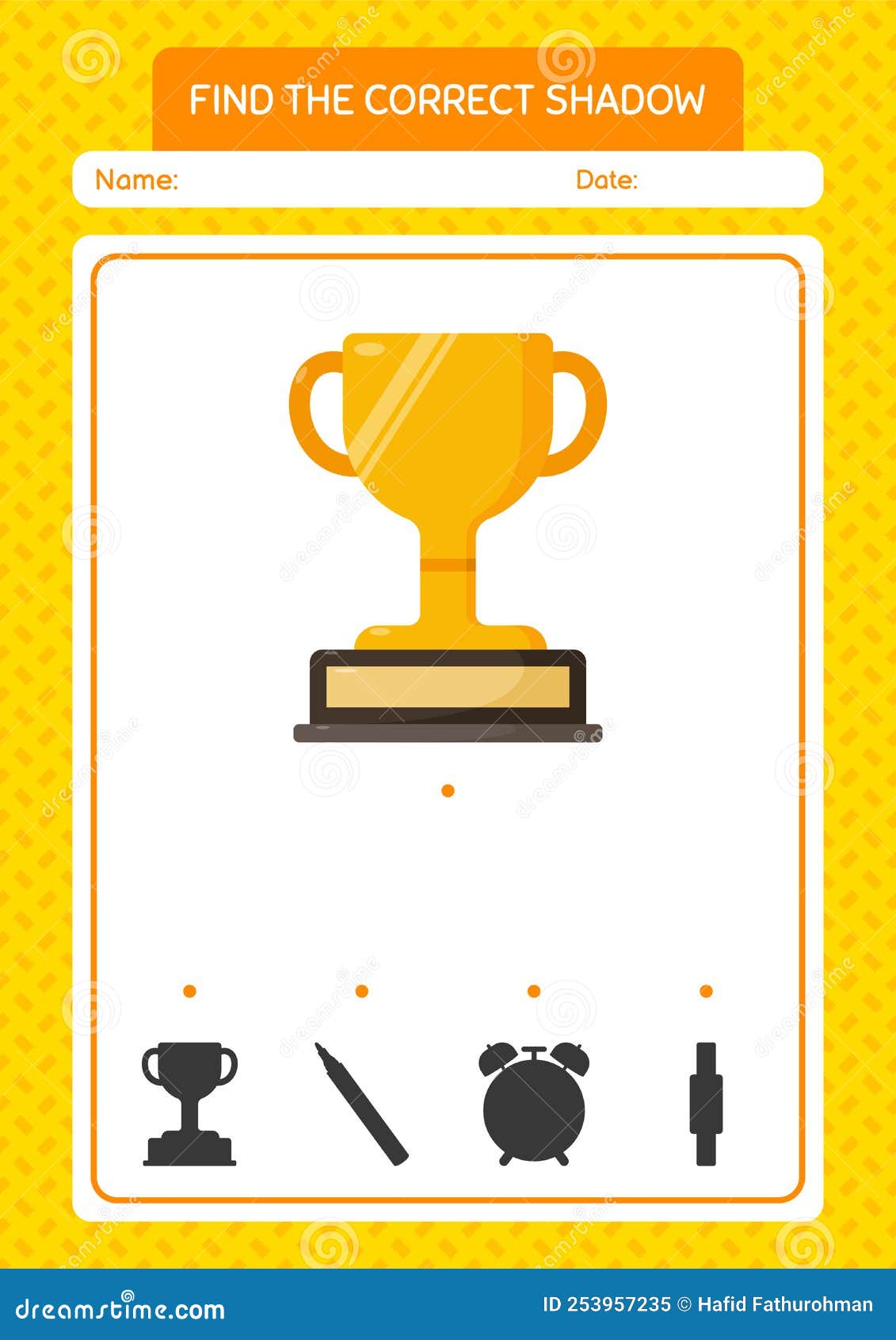 Find the Correct Shadows Game with Trophy. Worksheet for Preschool Kids ...