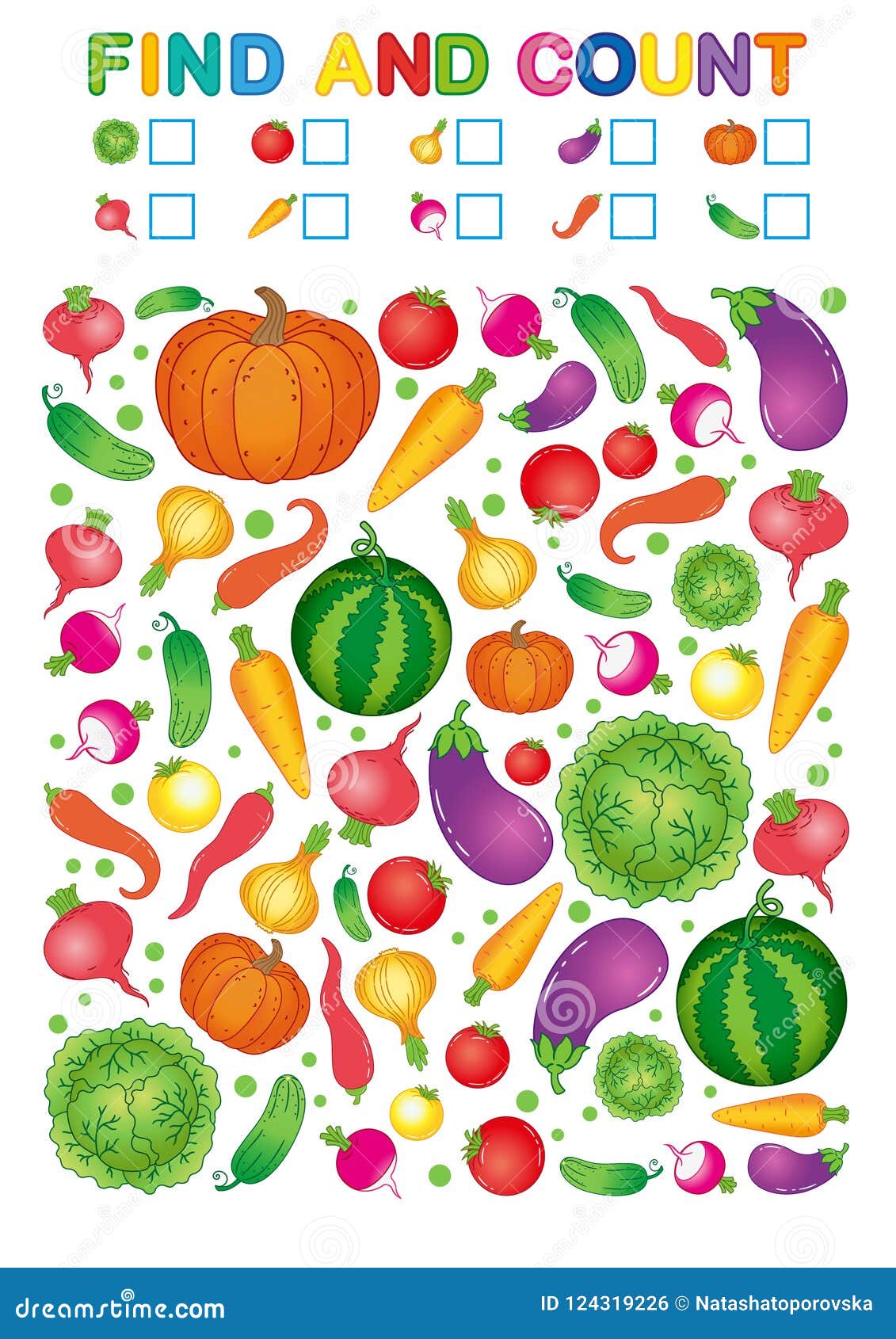 Find and Count. Printable Worksheet for Kindergarten and Preschool ... Find and Count. Printable Worksheet for Kindergarten and Preschool ...