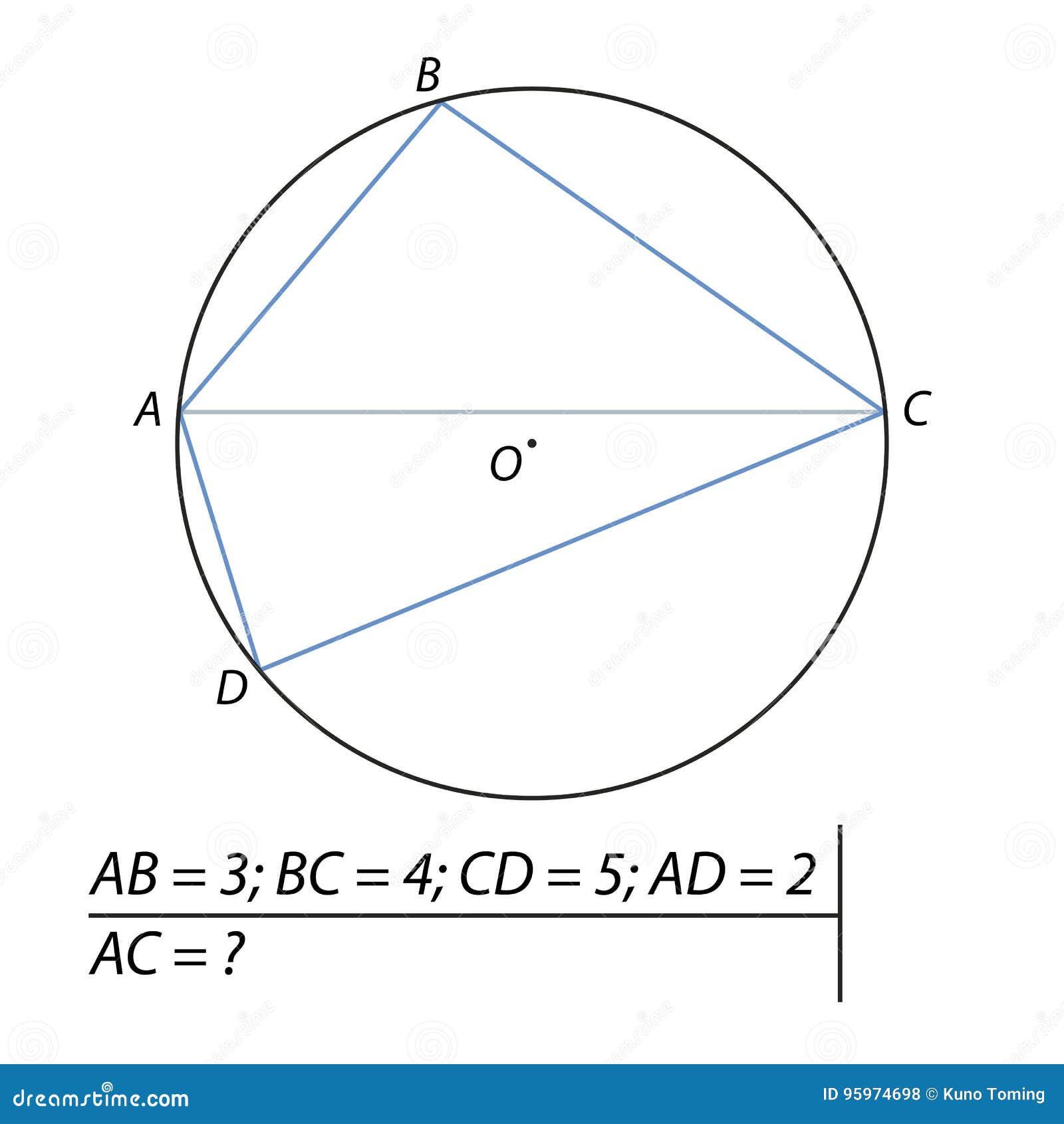 Find the Diagonal of the Quadrilateral Stock Illustration ...