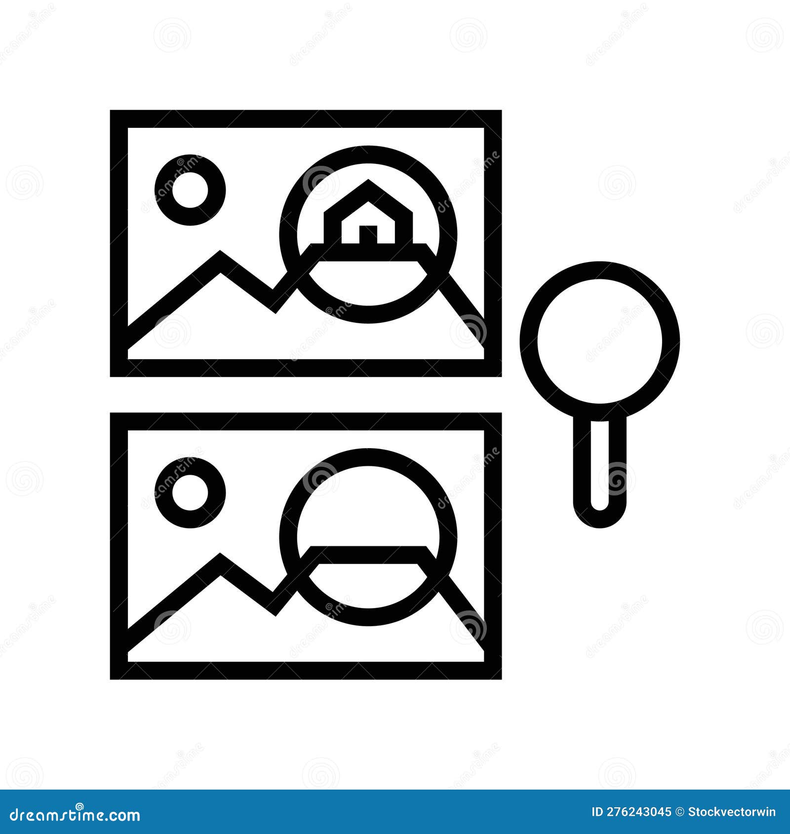 Find the Difference Line Icon Vector Illustration Stock Vector ...