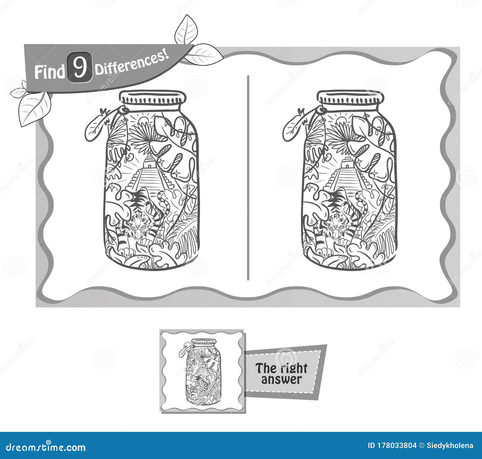 Find 9 Differences Adventures Stock Illustration - Illustration of ...