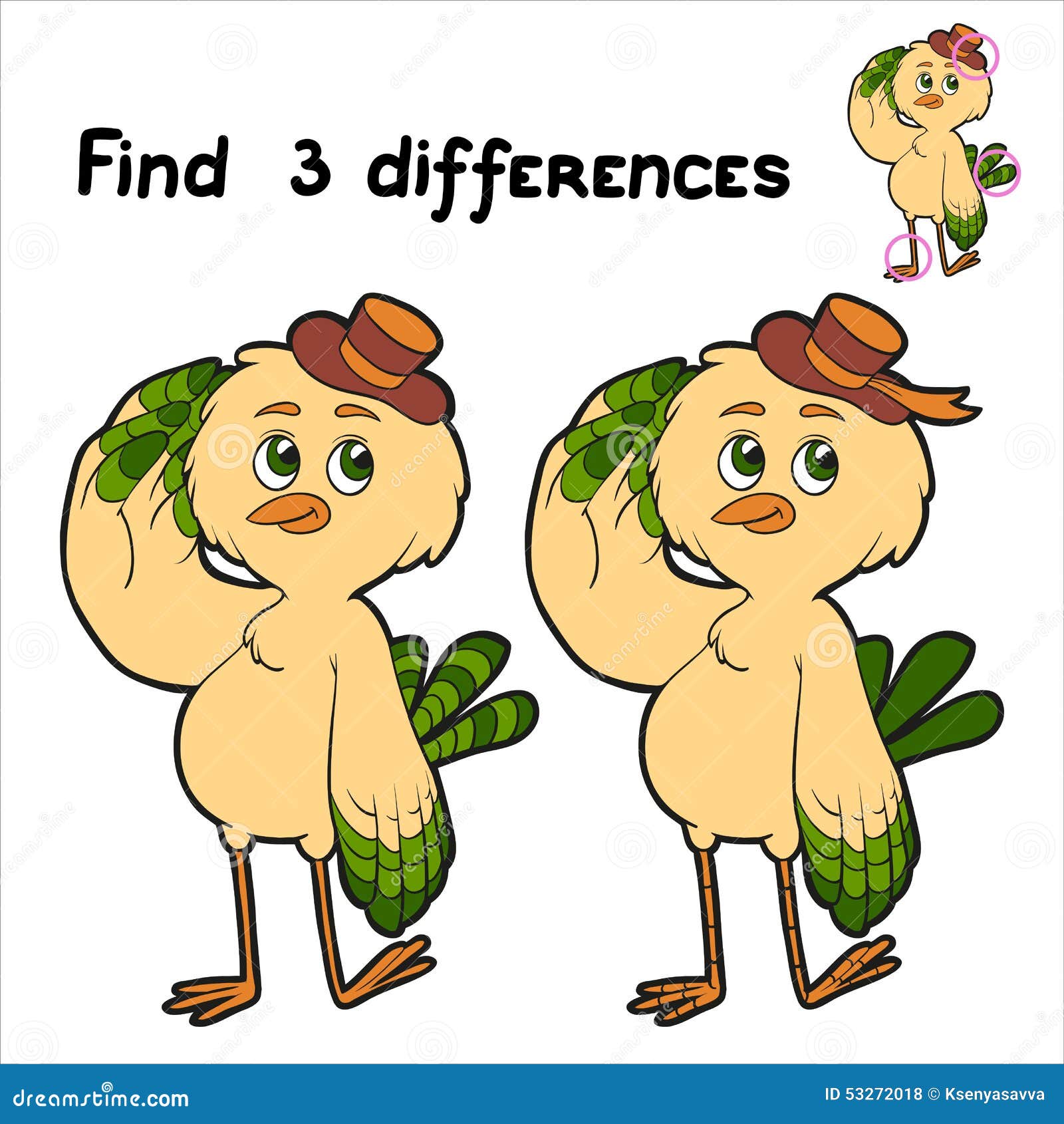 Find differences (bird) stock vector. Illustration of bird - 53272018