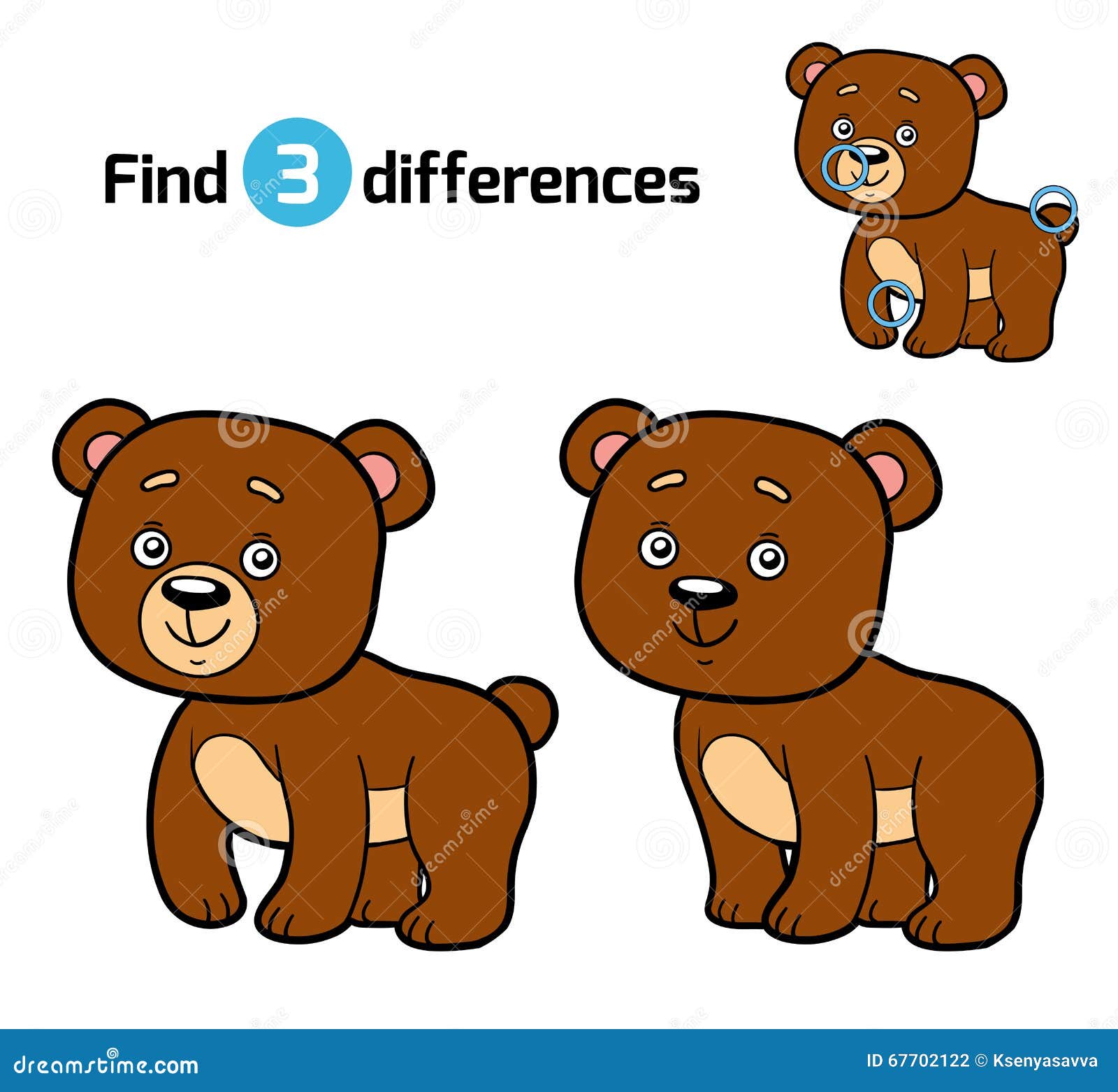 Find Differences for Children (bear) Stock Vector - Illustration of ...