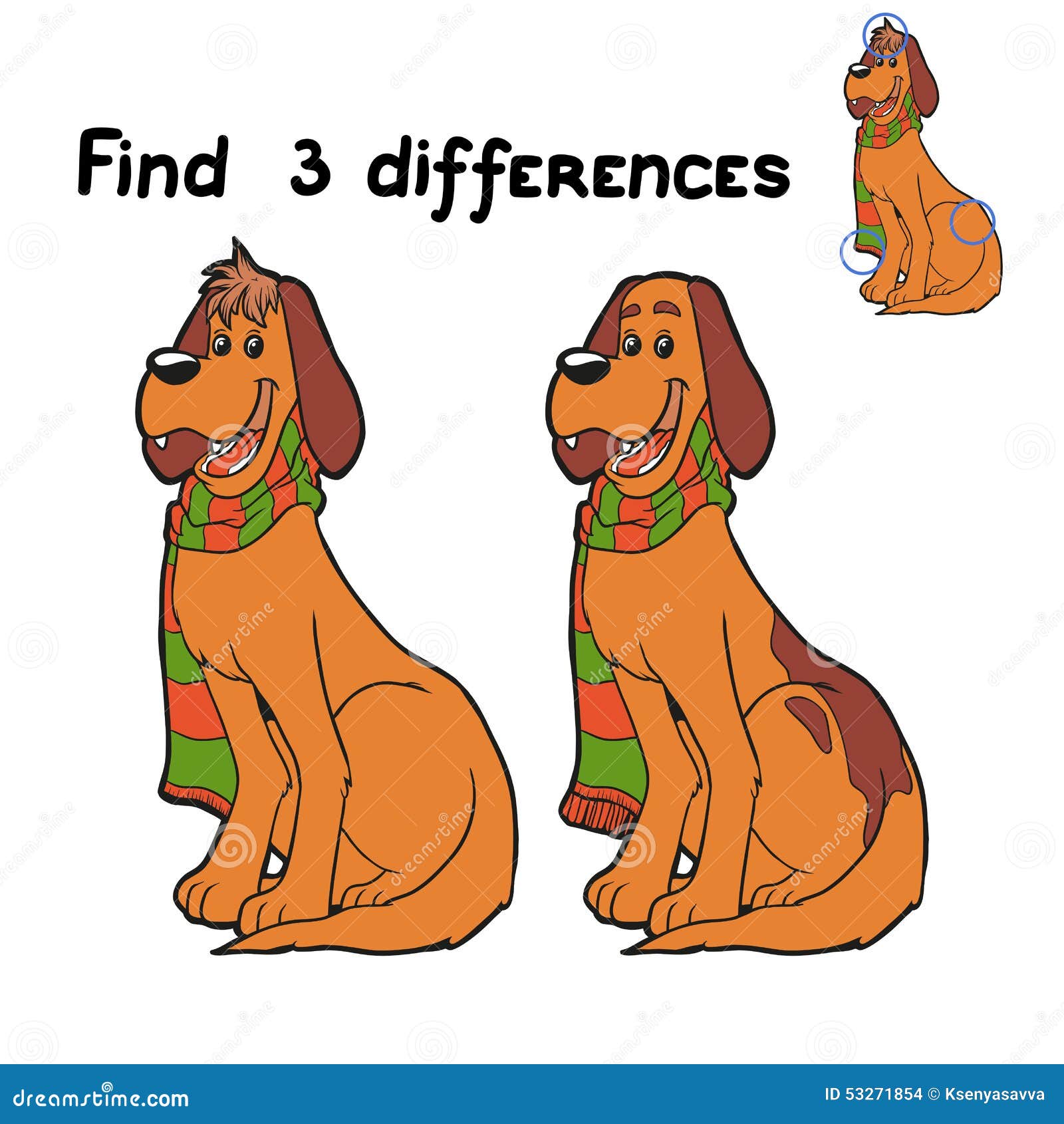 Find differences (dog) stock vector. Illustration of play - 53271854