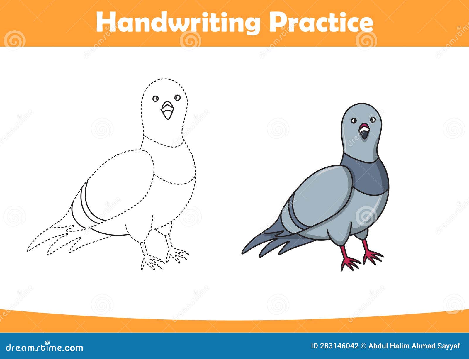 Practice Handwriting. Tracing Dove Lines and Coloring for Children ...