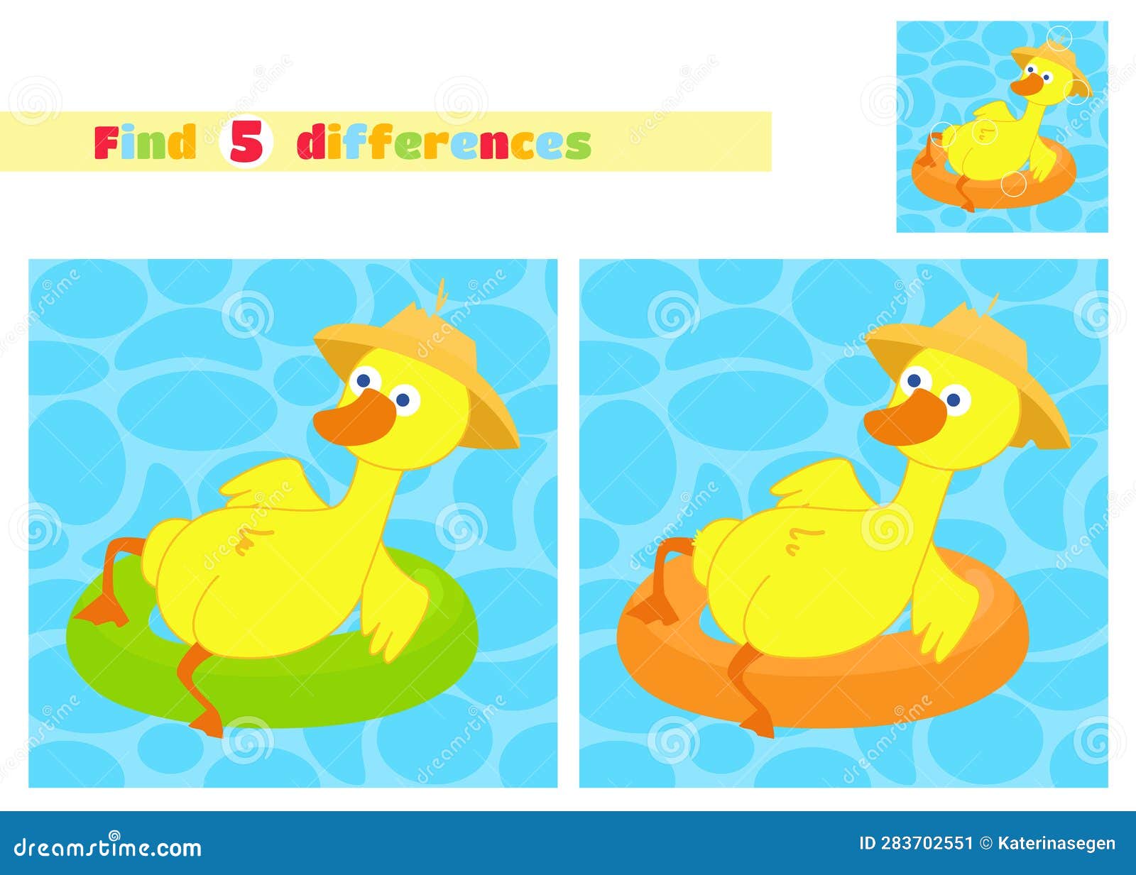 Circle Differences Educational Game For Preschool Children Picture ...