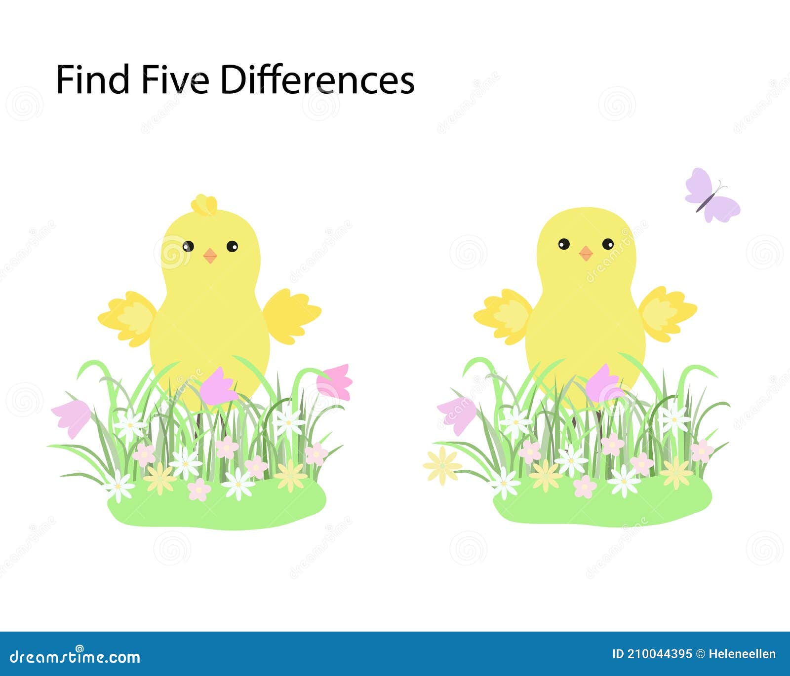 Find the Differences Educational Activity for Children, Easter Chicken ...