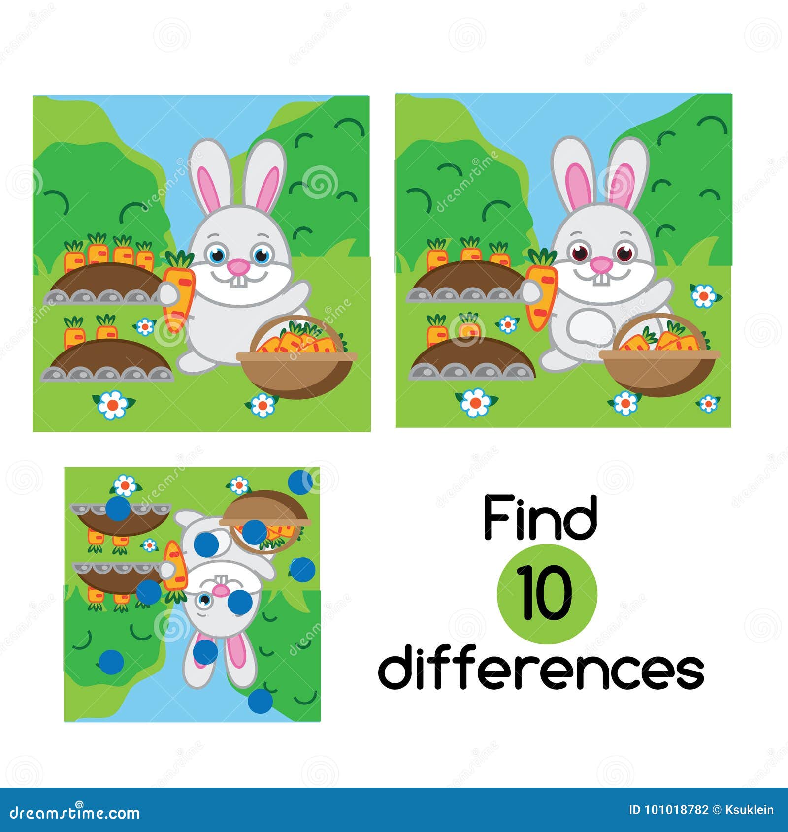 Find the Differences Educational Children Game. Stock Vector ...
