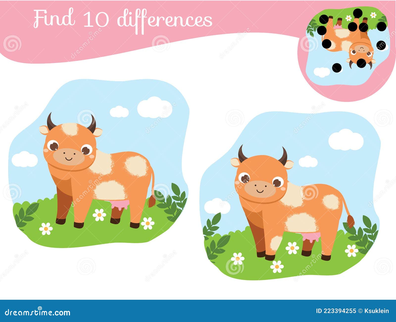 Find the Differences Educational Children Game. Kids Activity with ...