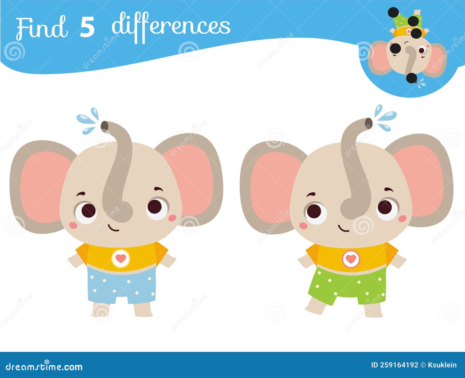 Find the Differences Educational Children Game. Kids Activity with ...