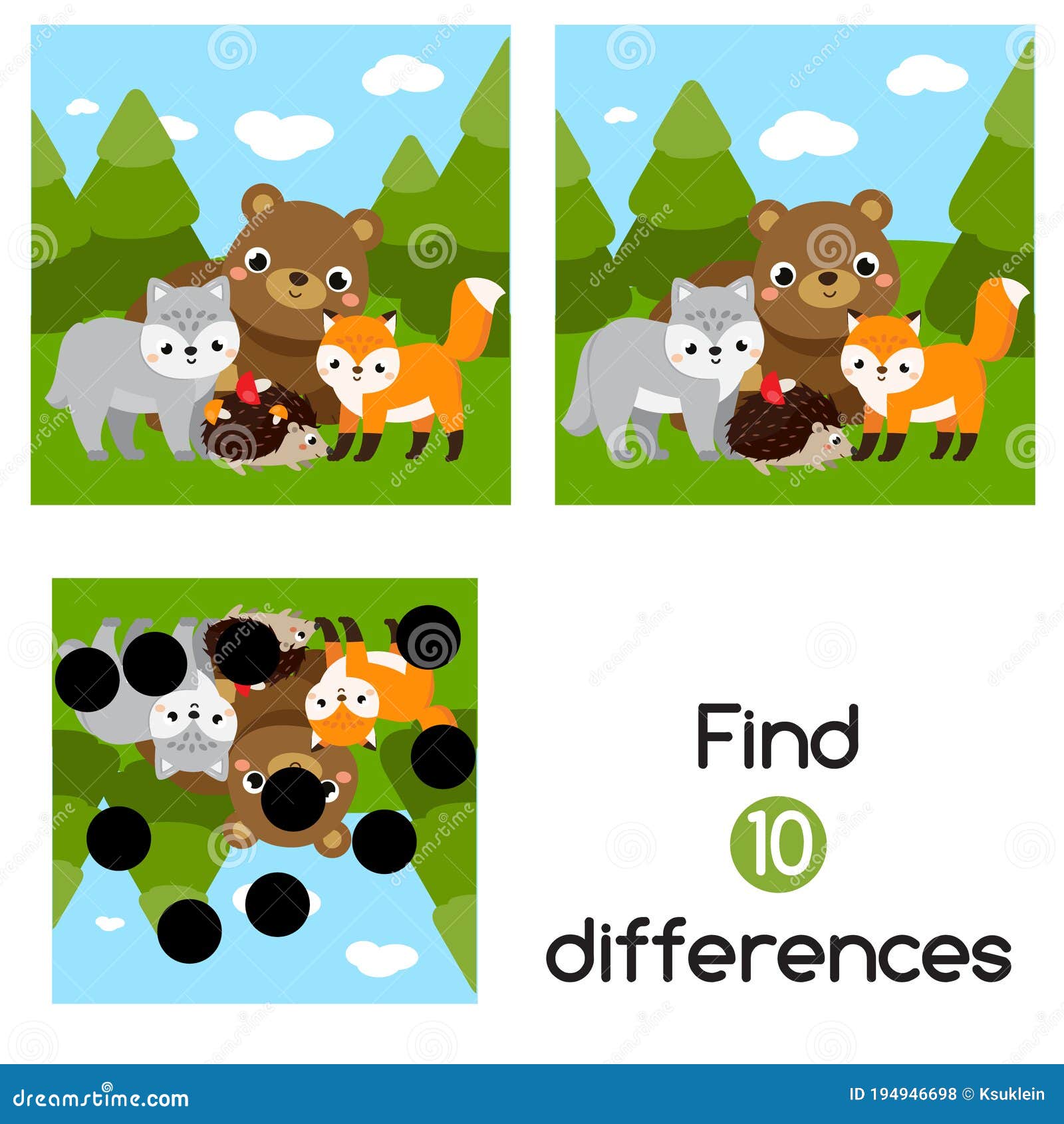 Find The Differences Educational Children Game. Kids Activity With ... Find The Differences Educational Children Game. Kids Activity With ...