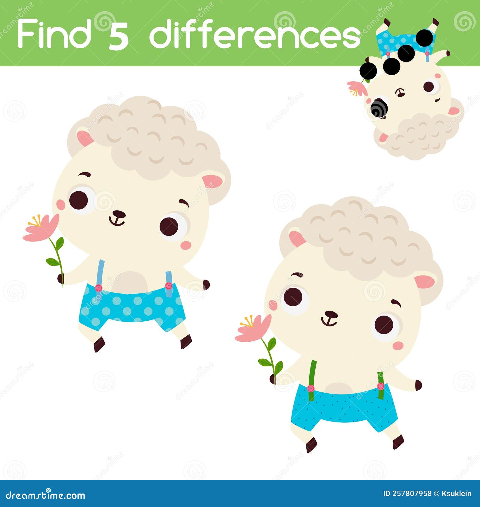 Find the Differences Educational Children Game. Kids Activity with ...