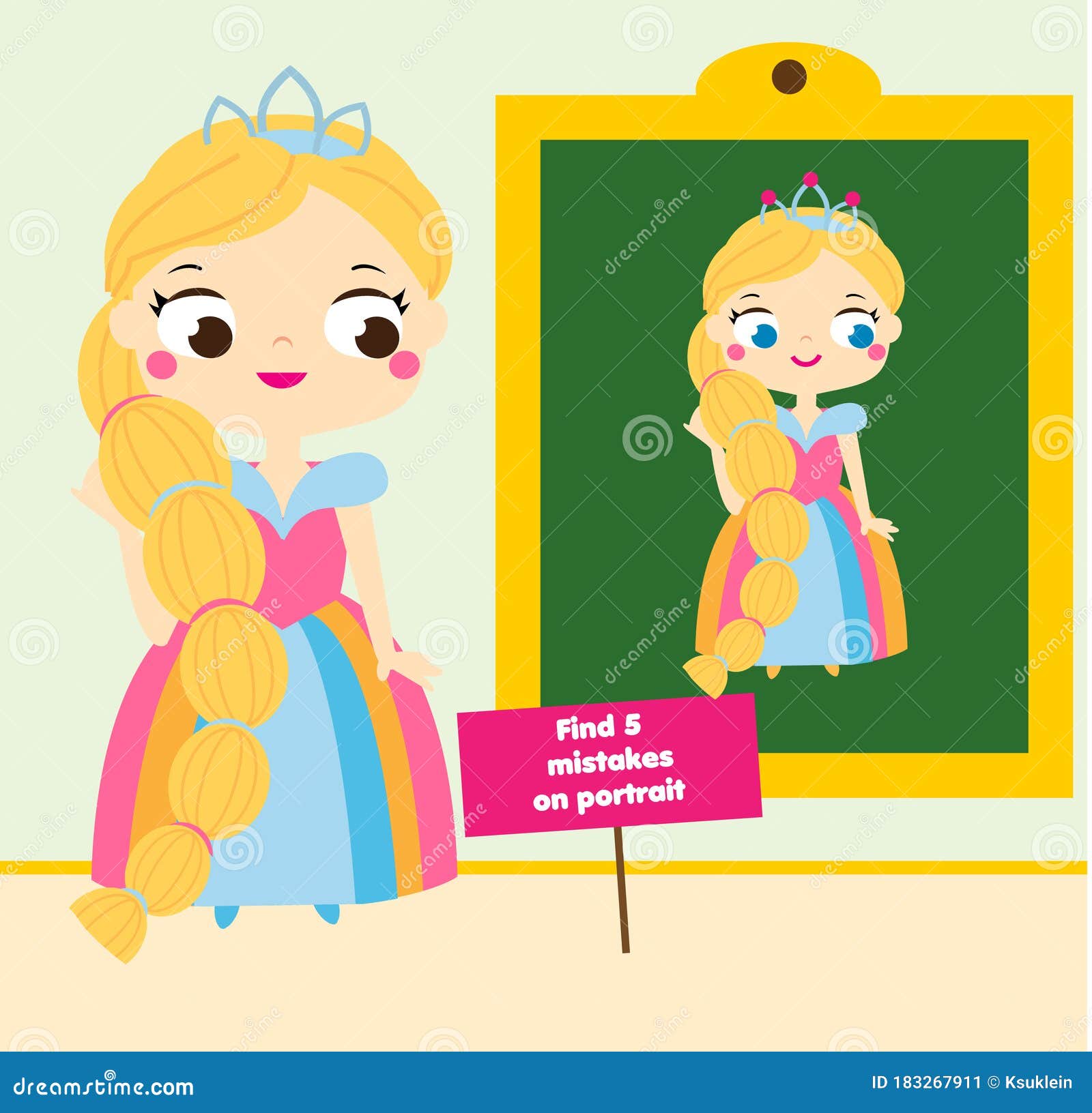 Find the Differences Educational Children Game. Kids Activity with ...