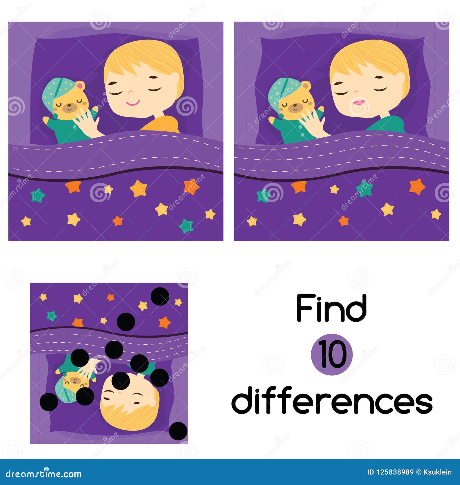 Find the Differences Educational Children Game. Kids Activity Sheet ...