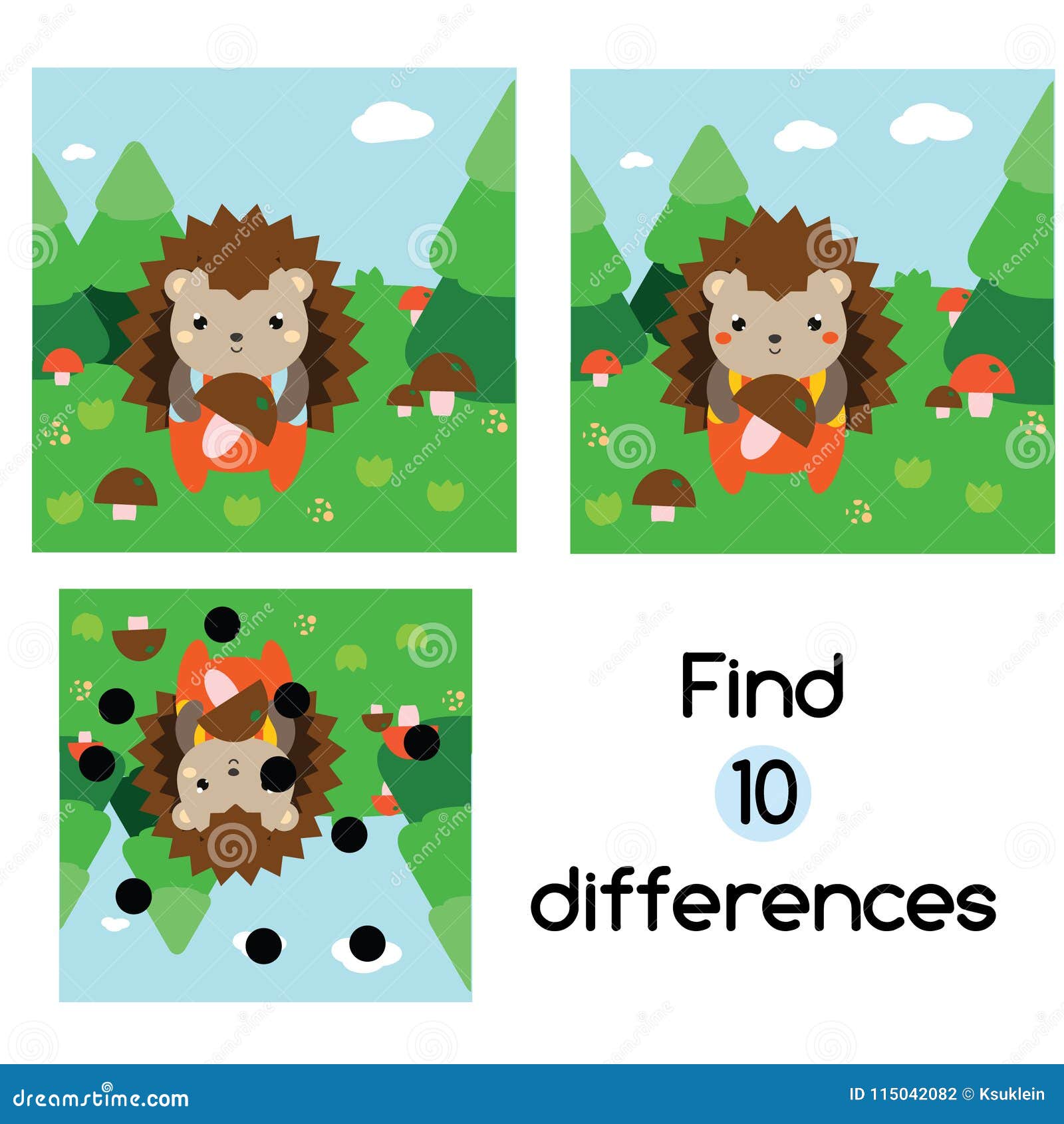 Find the Differences Educational Children Game. Kids Activity Sheet ...