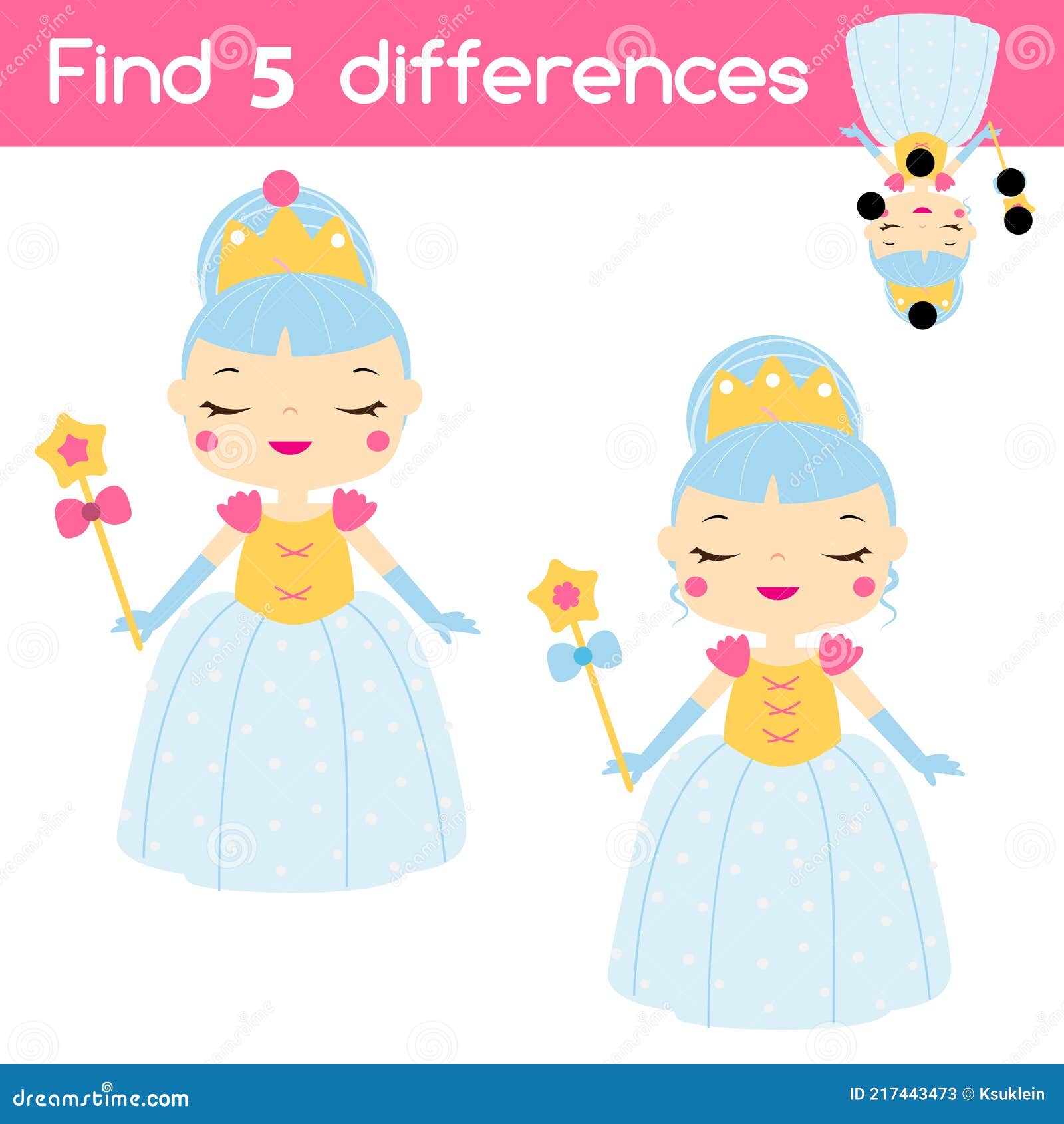 Find the Differences Educational Children Game. Kids Activity with ...
