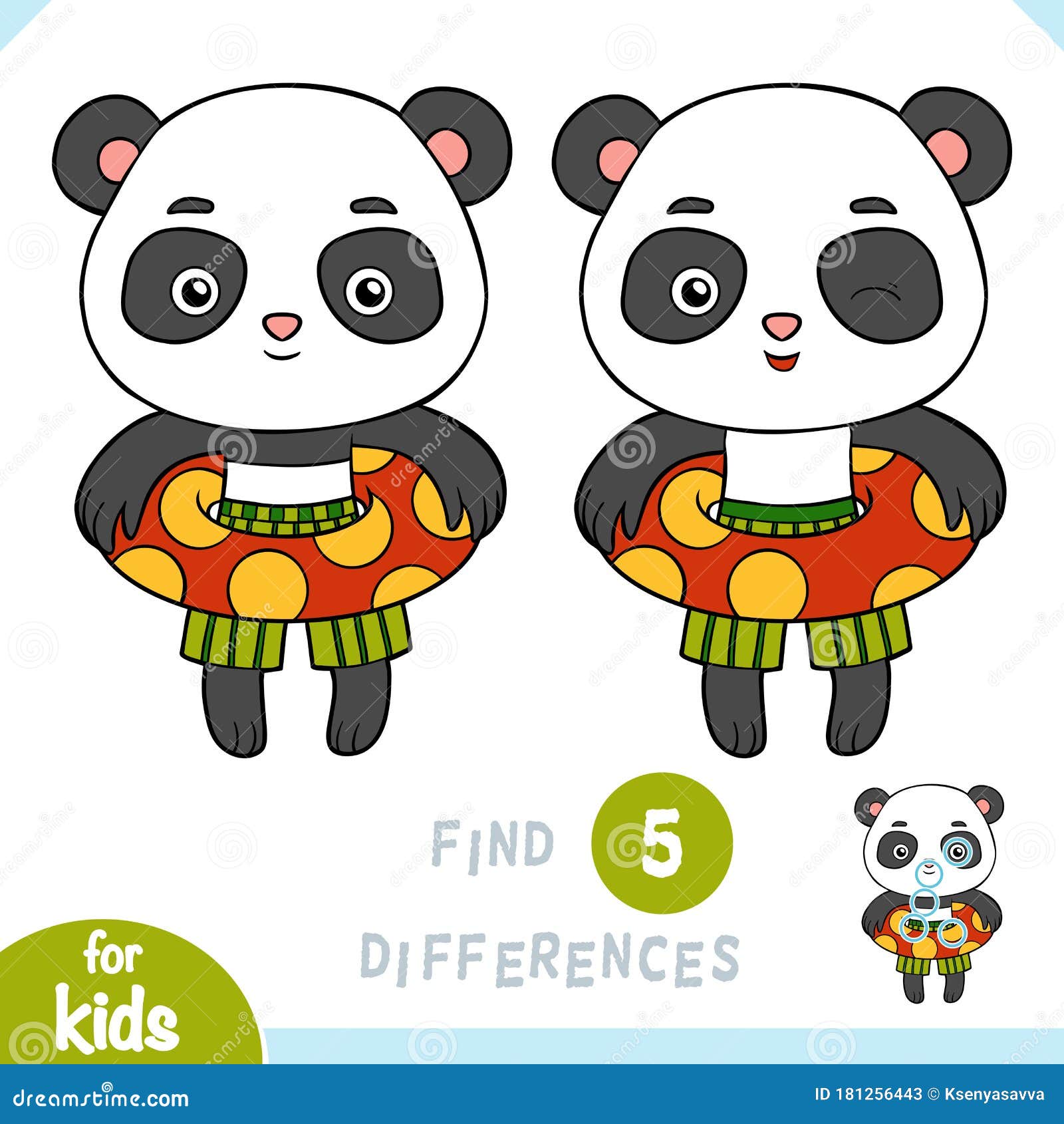 Circle Differences Educational Game For Preschool Children Picture ...
