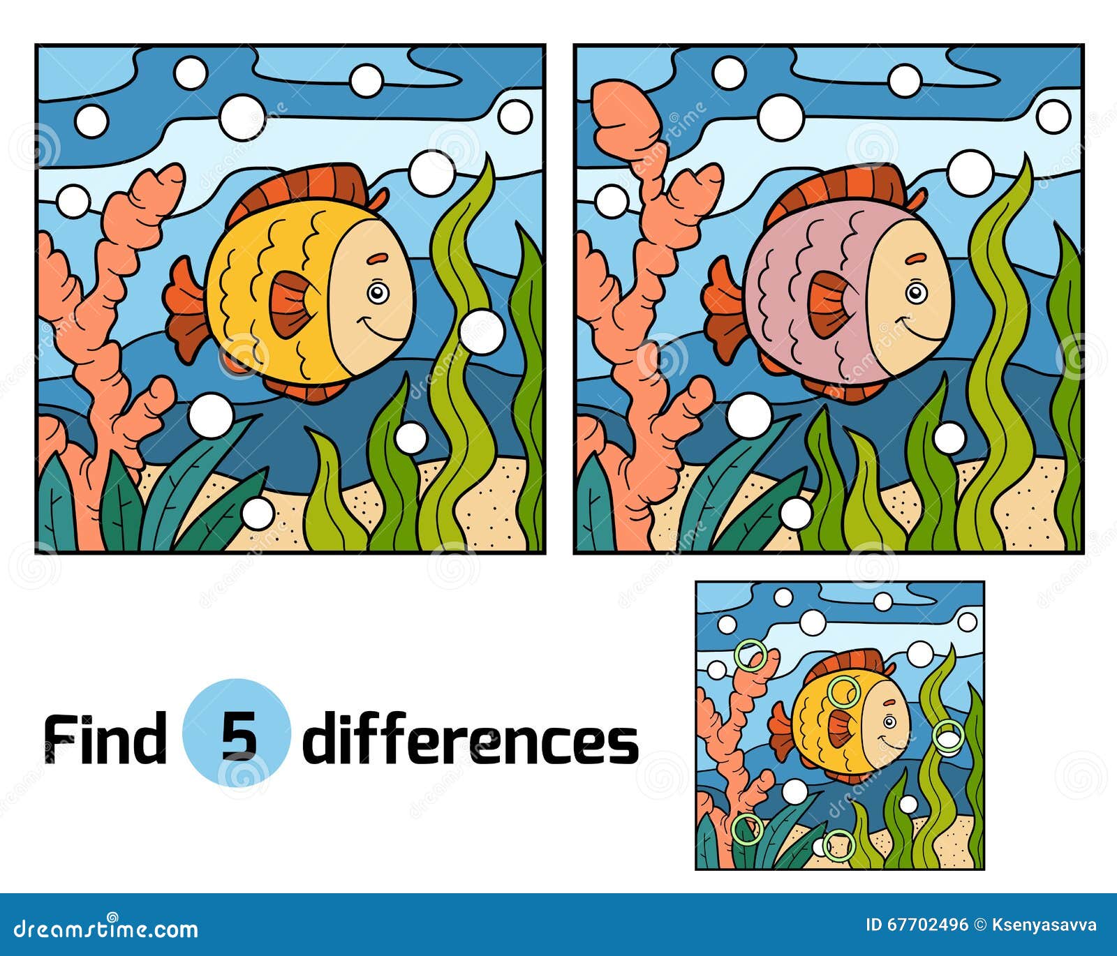 Find Differences (fish and Background) Stock Vector - Illustration of ...