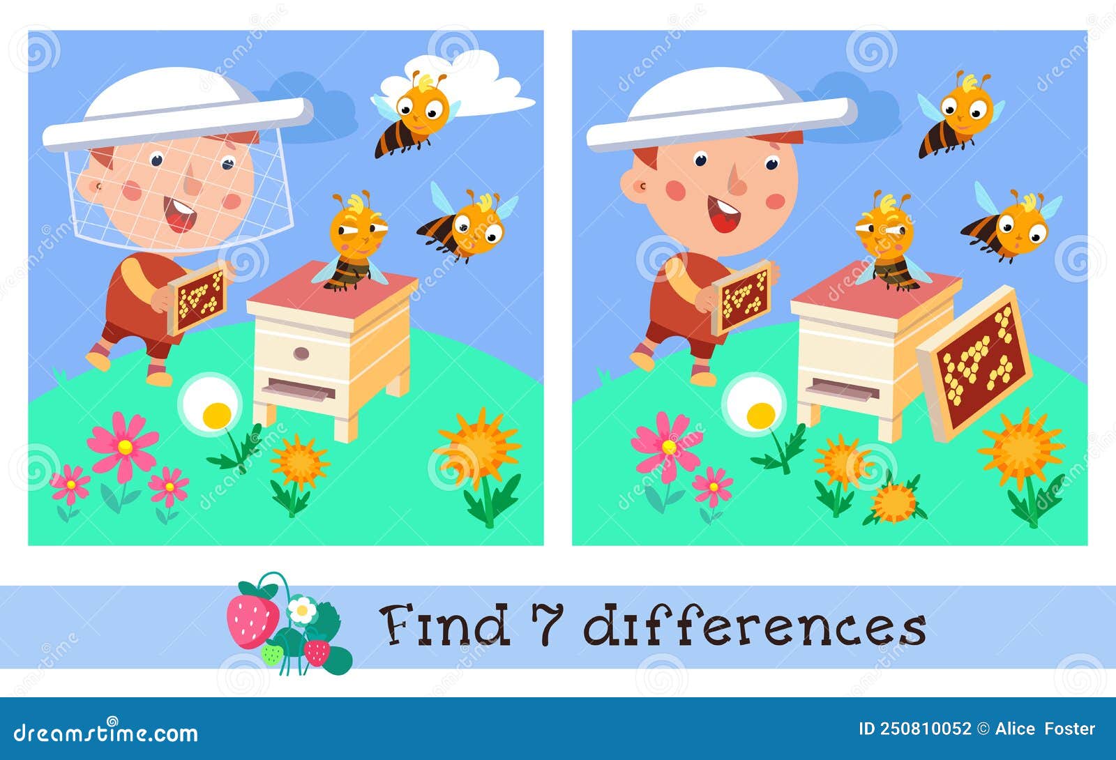 Find 7 Differences. Game for Children. Activity, Color Vector ...