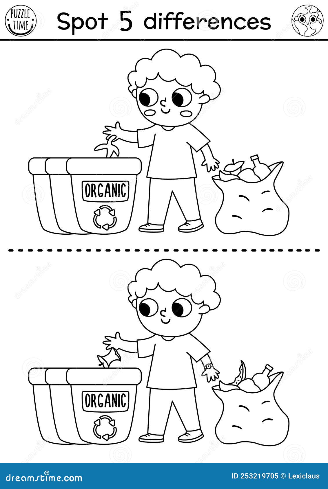 Ecological Black And White Shadow Matching Activity With Cute Planets ...