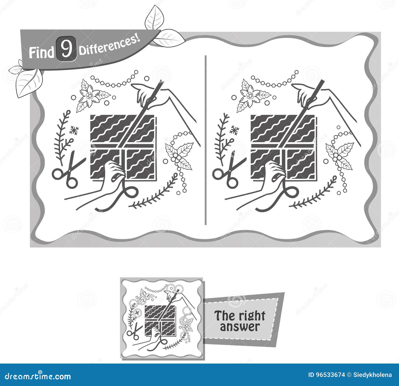 Find 9 Differences Game Gift Creativity Stock Illustration ...