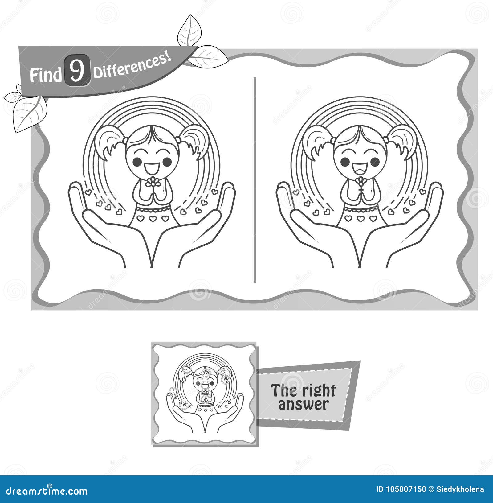 Find 9 Differences Game Rainbow Stock Illustration - Illustration of ...