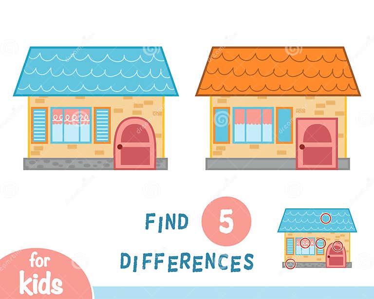 Find differences, House stock vector. Illustration of building - 113260635