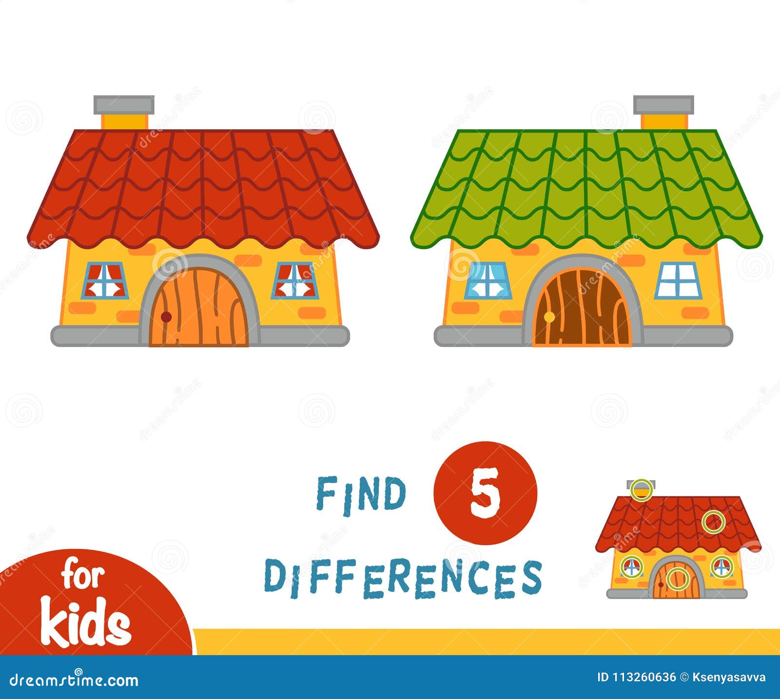 Find differences, House stock vector. Illustration of home - 113260636