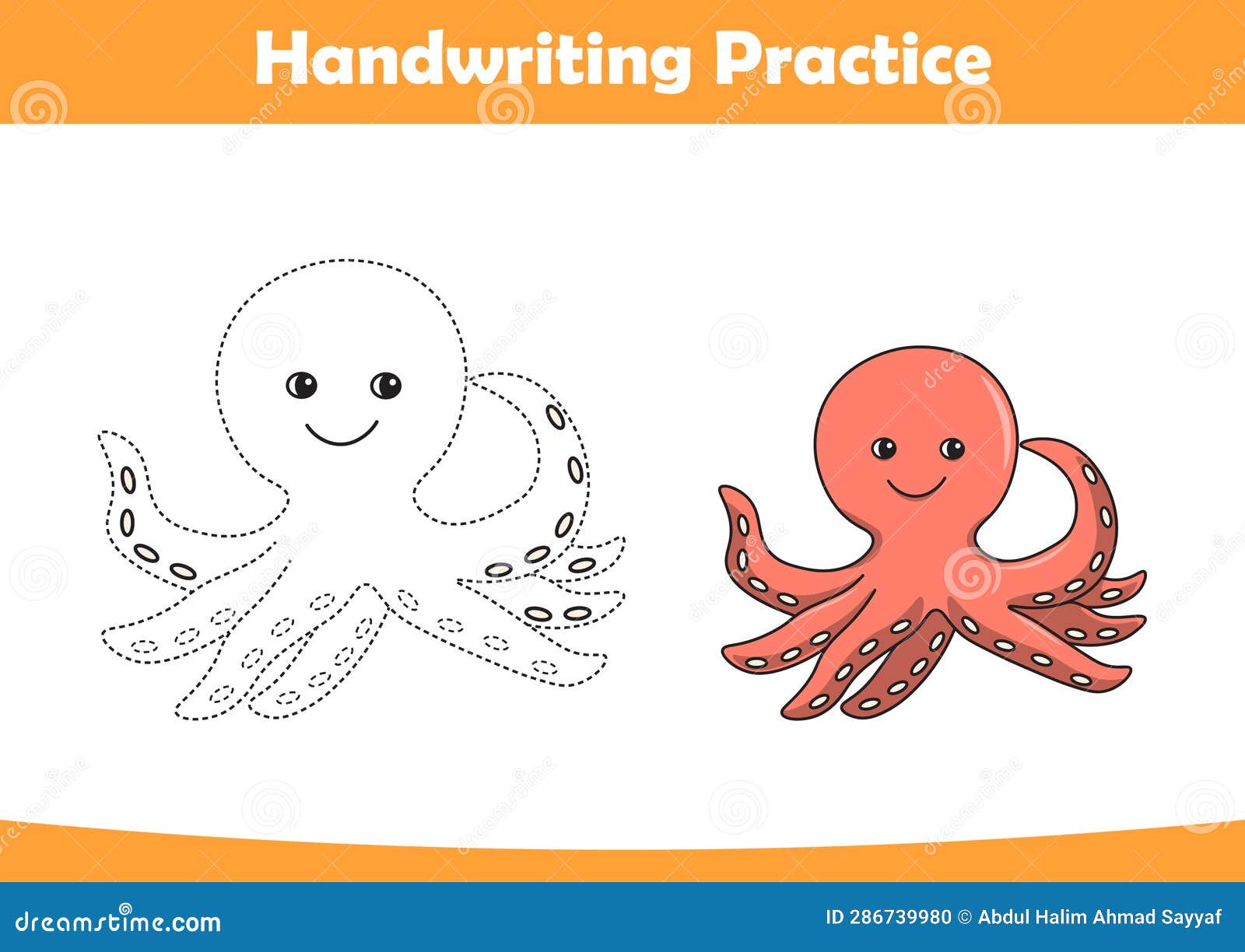 Practice Handwriting. Tracing Lines and Coloring Octopus for Children ...