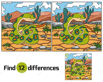 Find differences (snake) stock vector. Illustration of python - 51506191
