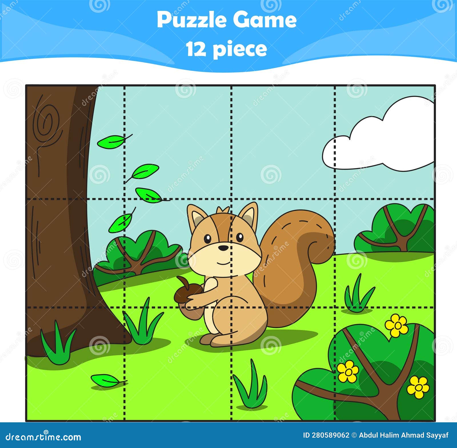 Cute Squirrel. Puzzle Games for Kids Stock Vector - Illustration of ...