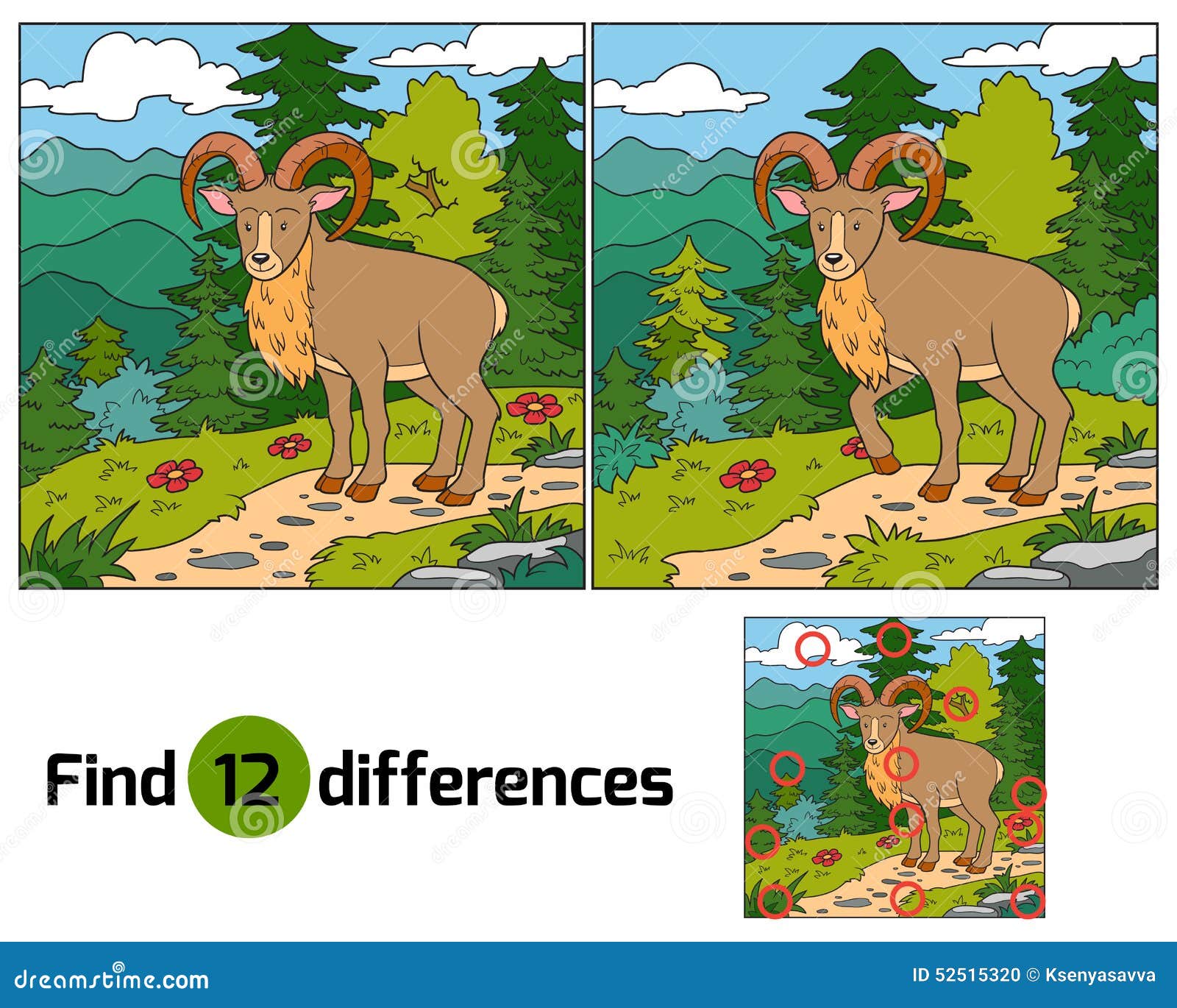 Find Differences (crab And Background) Vector Illustration ...