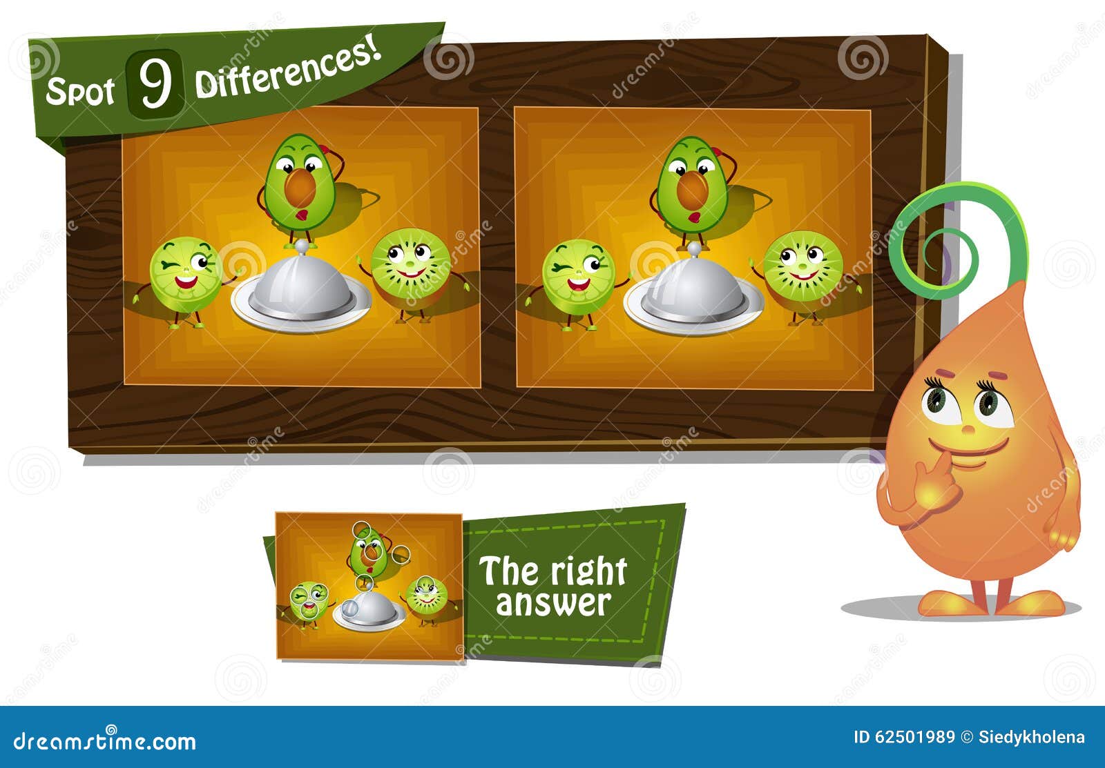 Find 9 differences stock illustration. Illustration of funny - 62501989