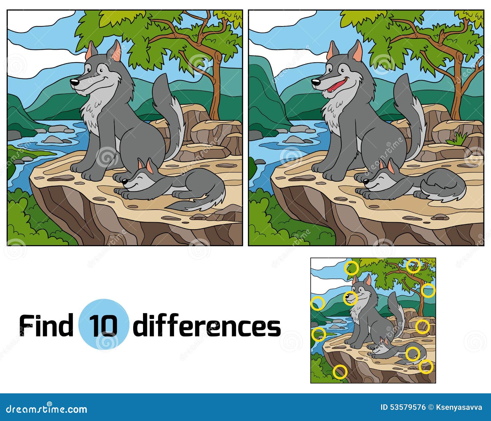 Find Differences (wolf and Background) Stock Vector - Illustration of ...