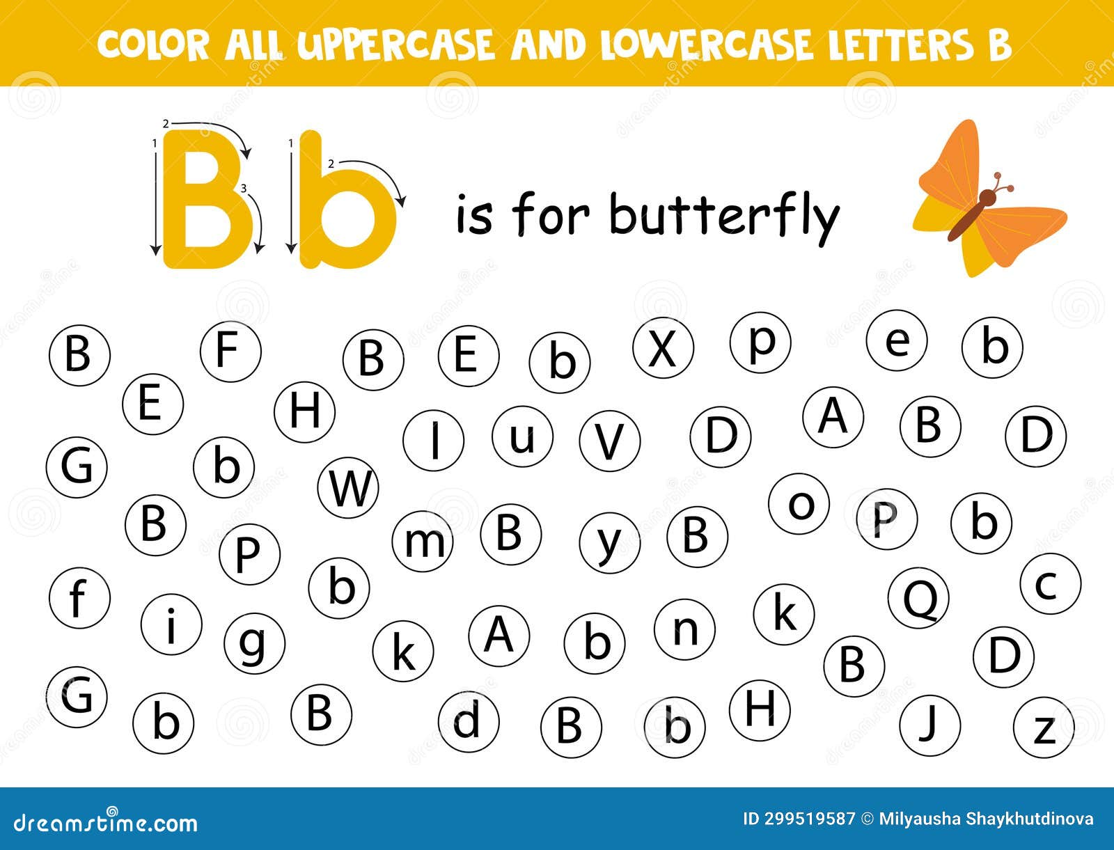 Find and Dot All Letters B. Educational Worksheet for Learning Alphabet ...