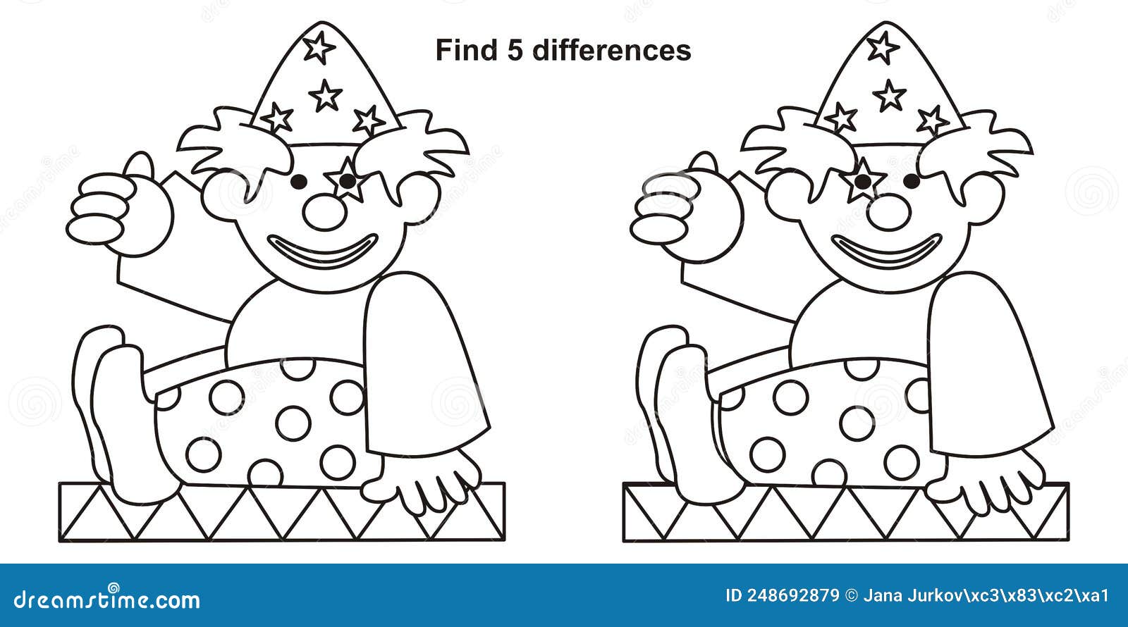 Find Five Differences. Coloring Page For Kids. Activity Worksheet For ...