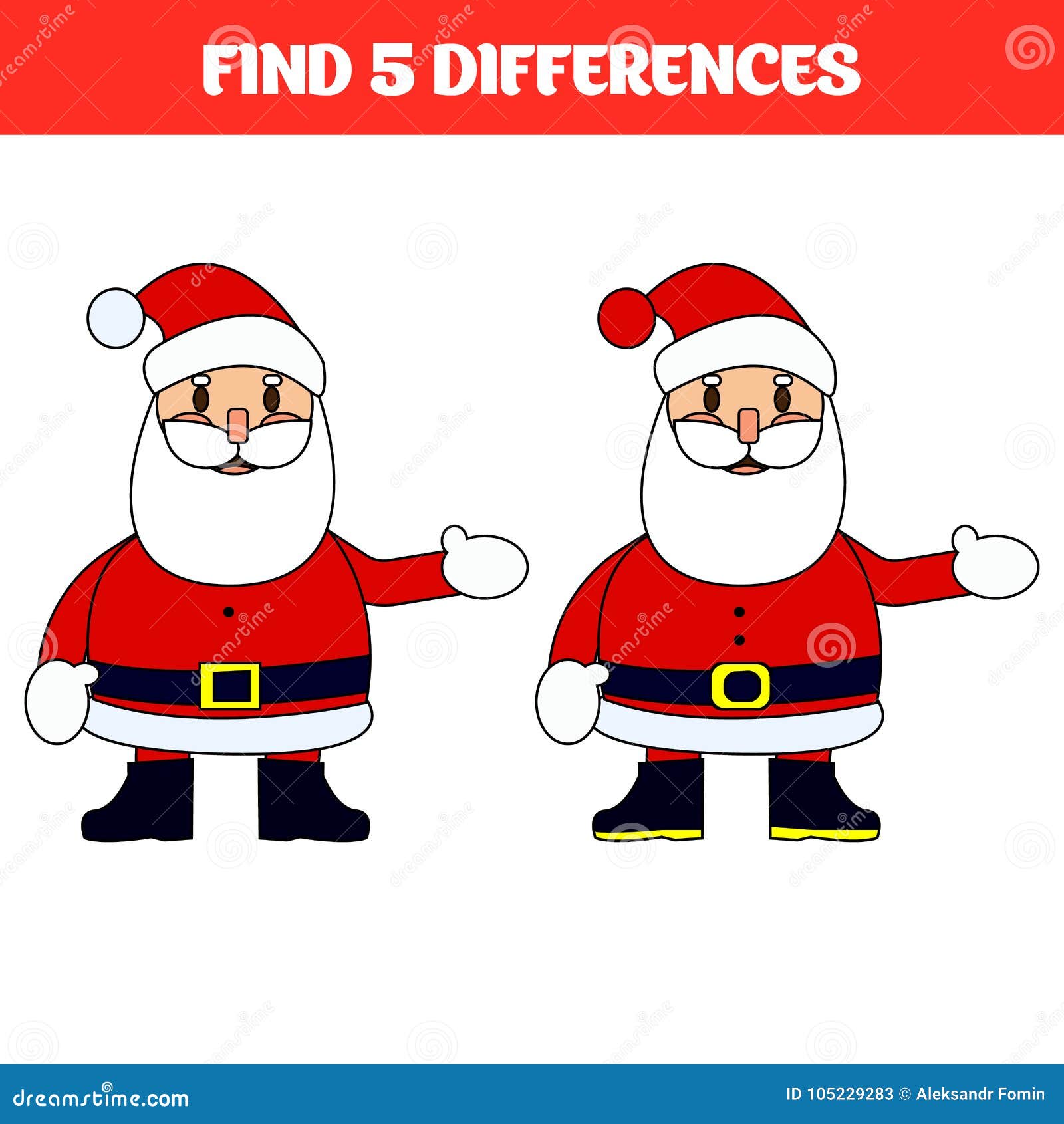 Find Five Differences. Educational Game for Children. Funny Cartoon ...